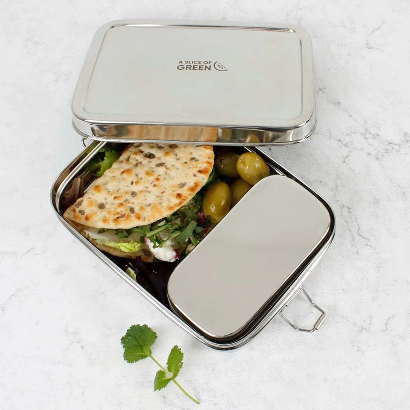 Stainless Steel Large Rectangle Lunchbox by A Slice of Green | &Keep