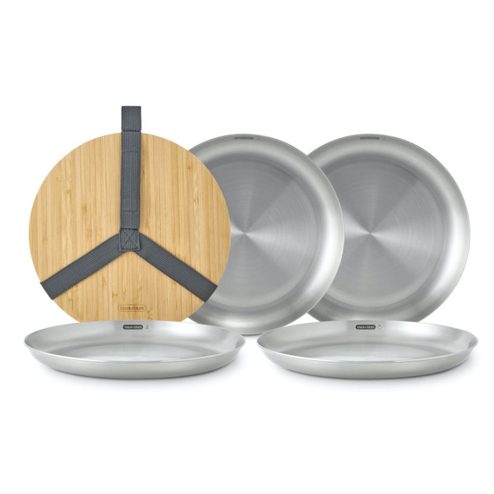 black+blum Stainless Steel Plate Set with Bamboo Board | &Keep