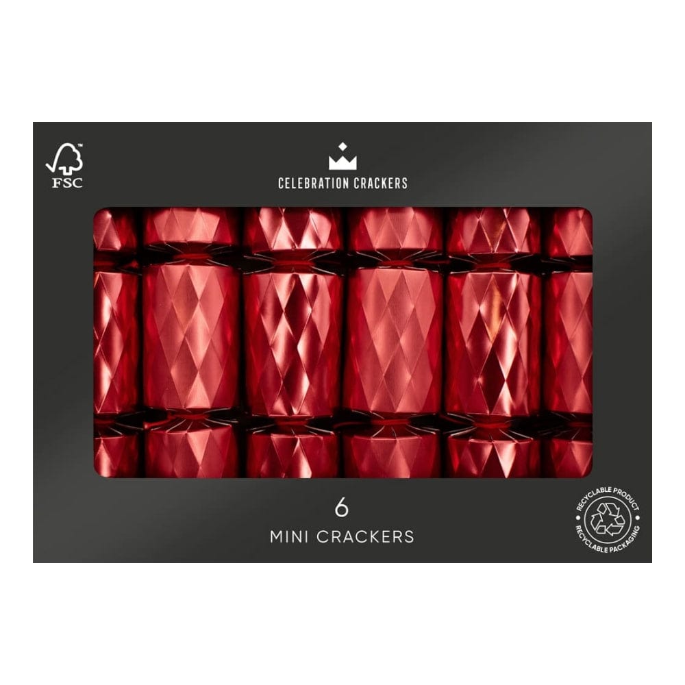 Red Diamond Mini Christmas Crackers Box of 6 Sustainable Eco | &Keep