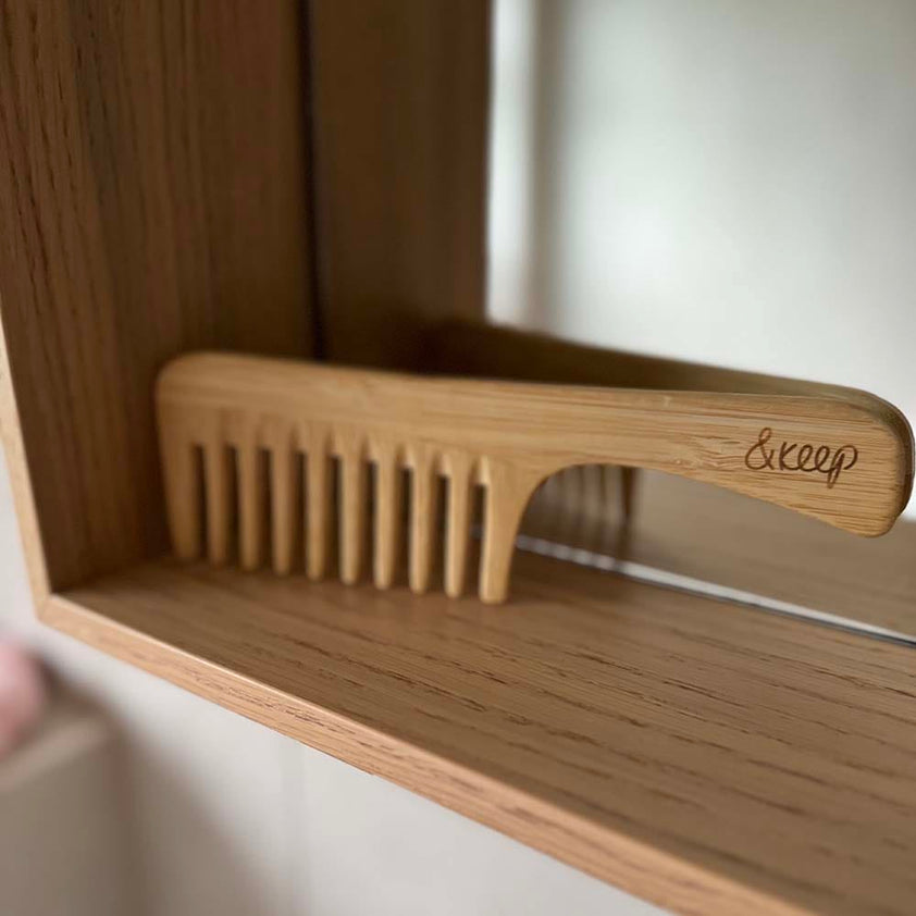 &Keep Bamboo Comb with Handle Sustainable Plastic-Free Natural Haircare ...