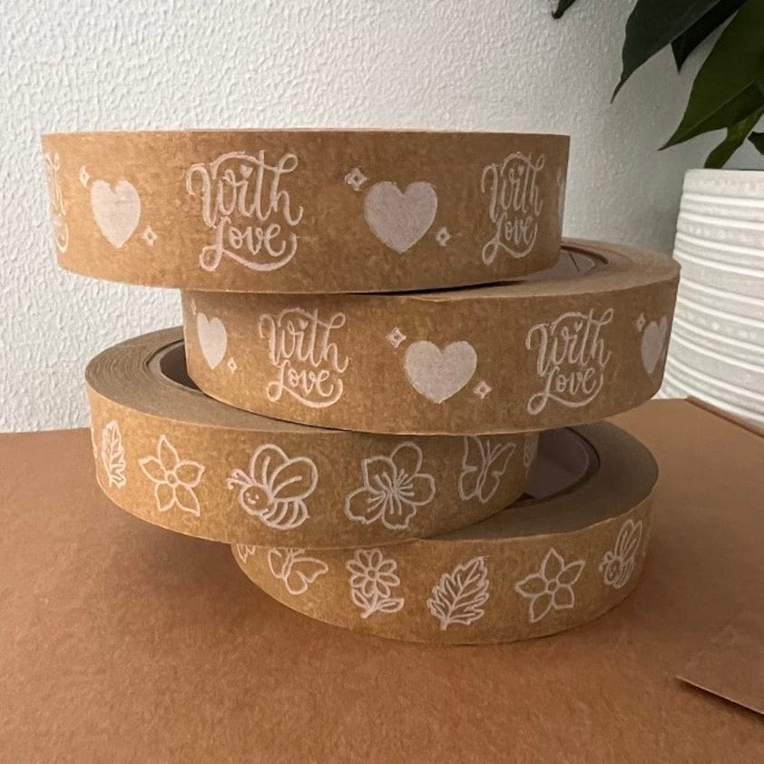 With Love Printed Biodegradable Paper Tape 24mmx50m Sustainable| &Keep