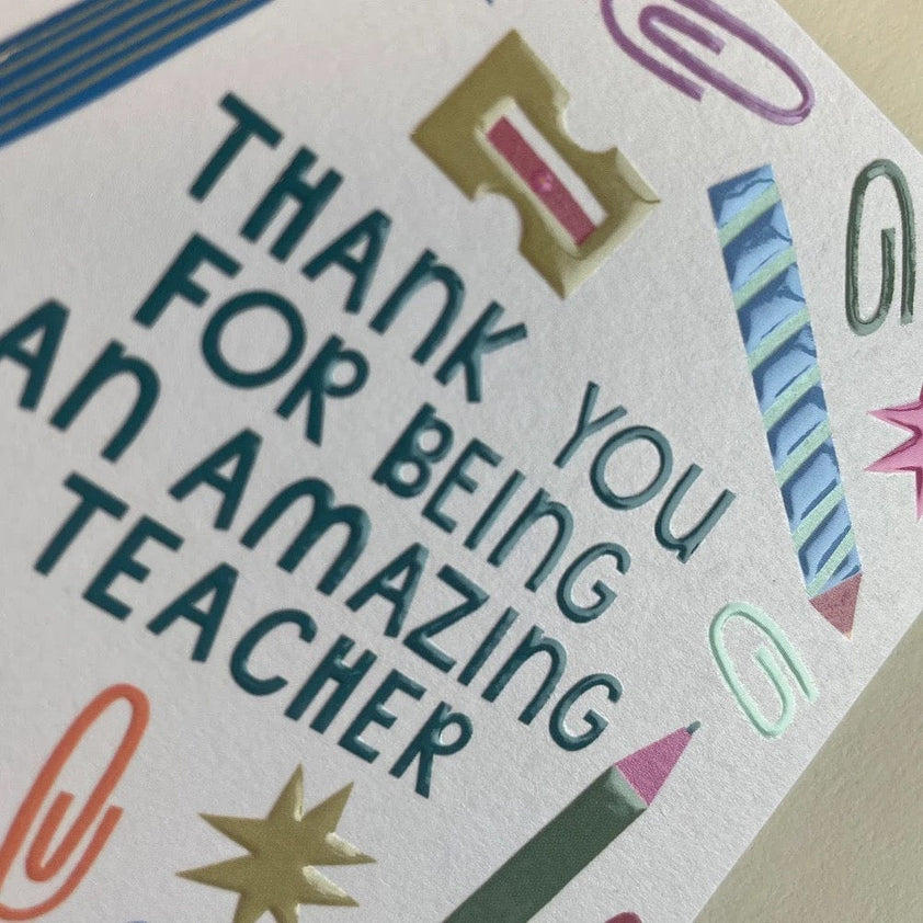 Thank You Amazing Teacher Mini Greetings Card Plastic Free | &Keep