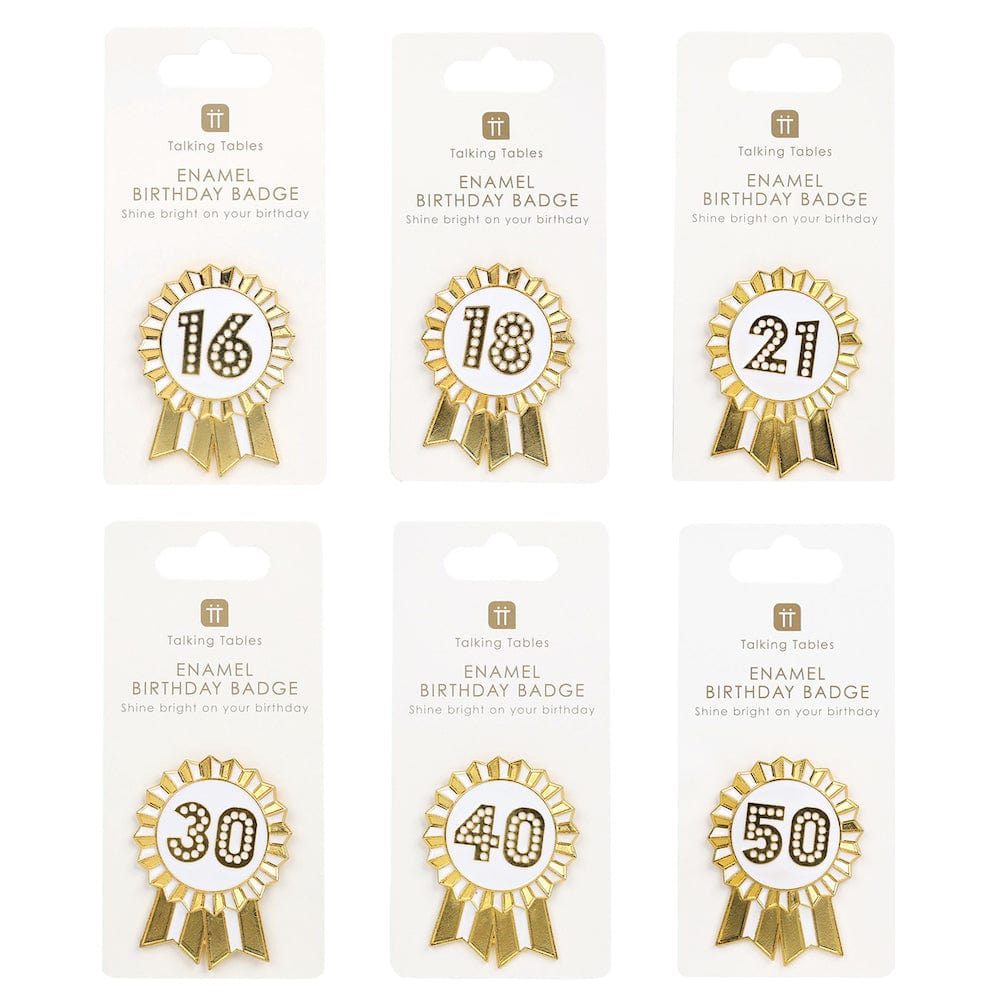 Talking Tables Luxe Gold Enamel Milestone Birthdays Badges | &Keep