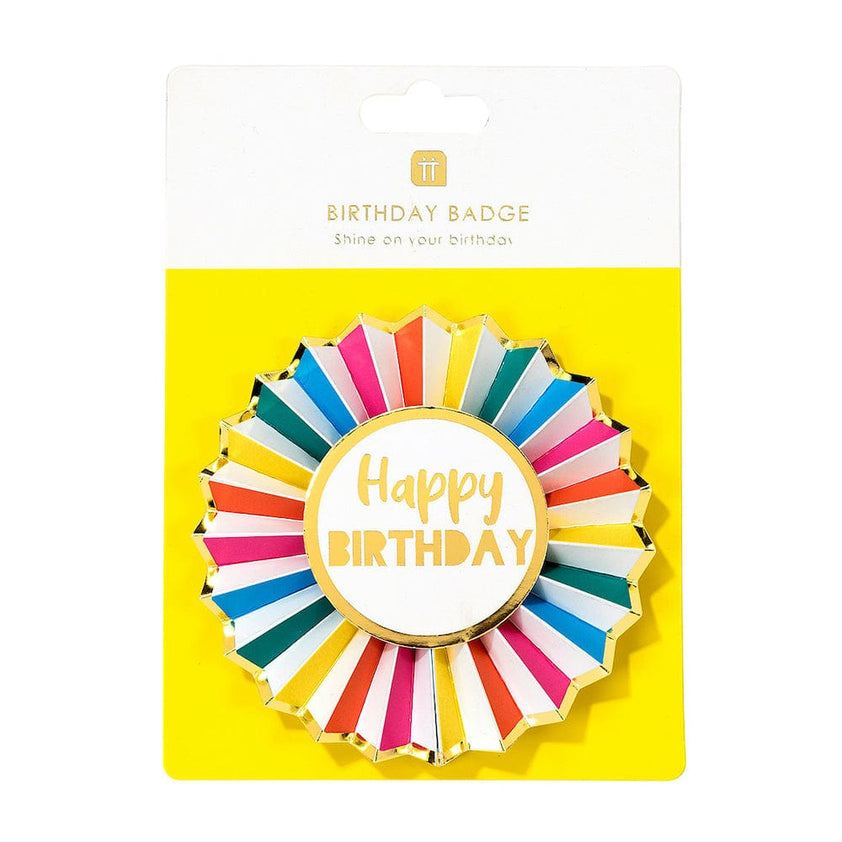 Talking Tables Rainbow Happy Birthday Badge Plastic Free FSC | &Keep