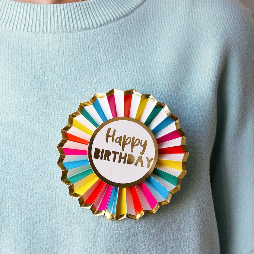 Talking Tables Rainbow Happy Birthday Badge Plastic Free FSC | &Keep