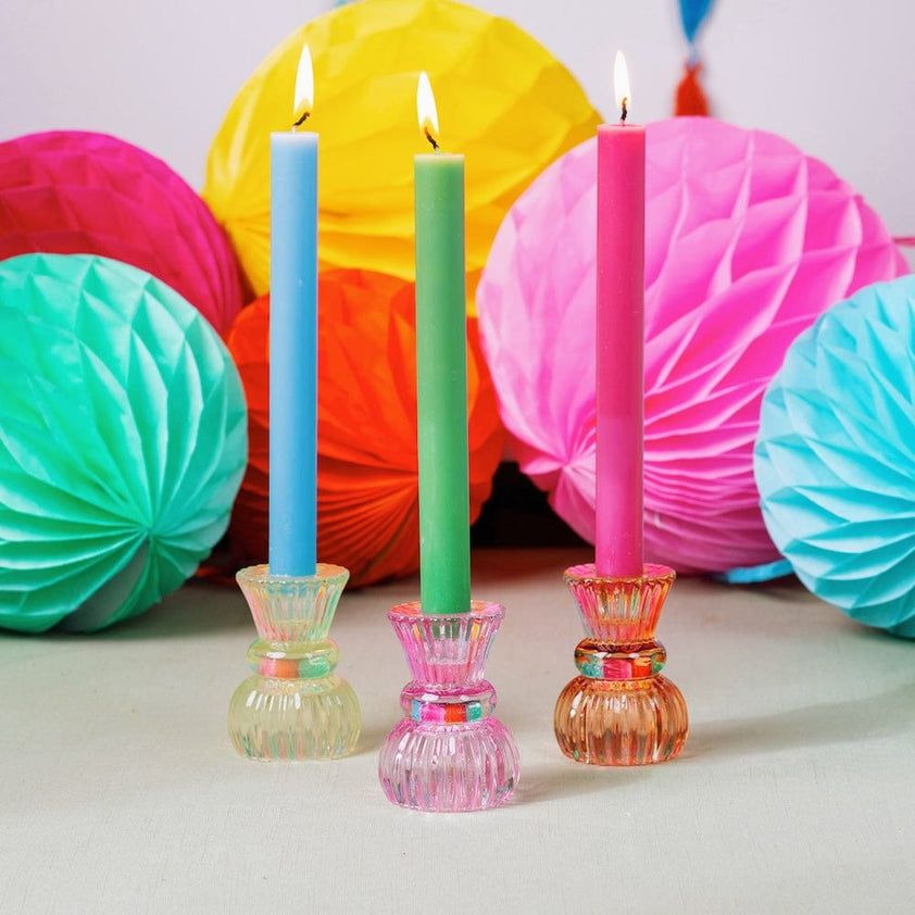 Talking Tables Boho Glass 2 Way Candle Holder 4 Colours | &Keep