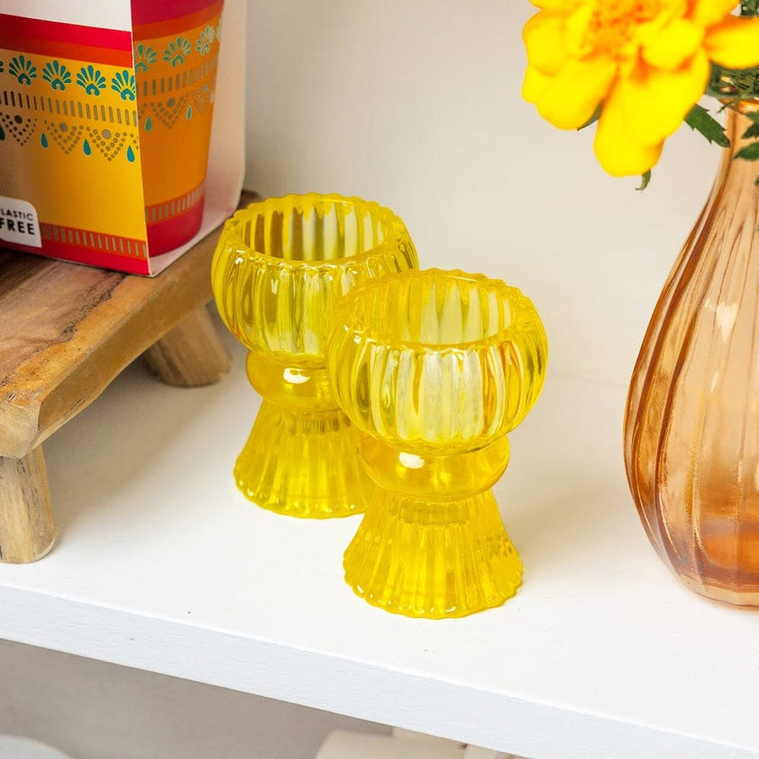 Talking Tables Boho Glass 2 Way Candle Holder 4 Colours | &Keep