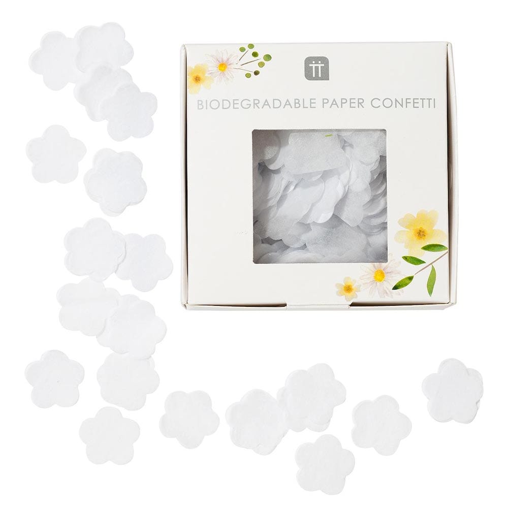 White Flower Biodegradable Confetti FSC Talking Tables | &Keep