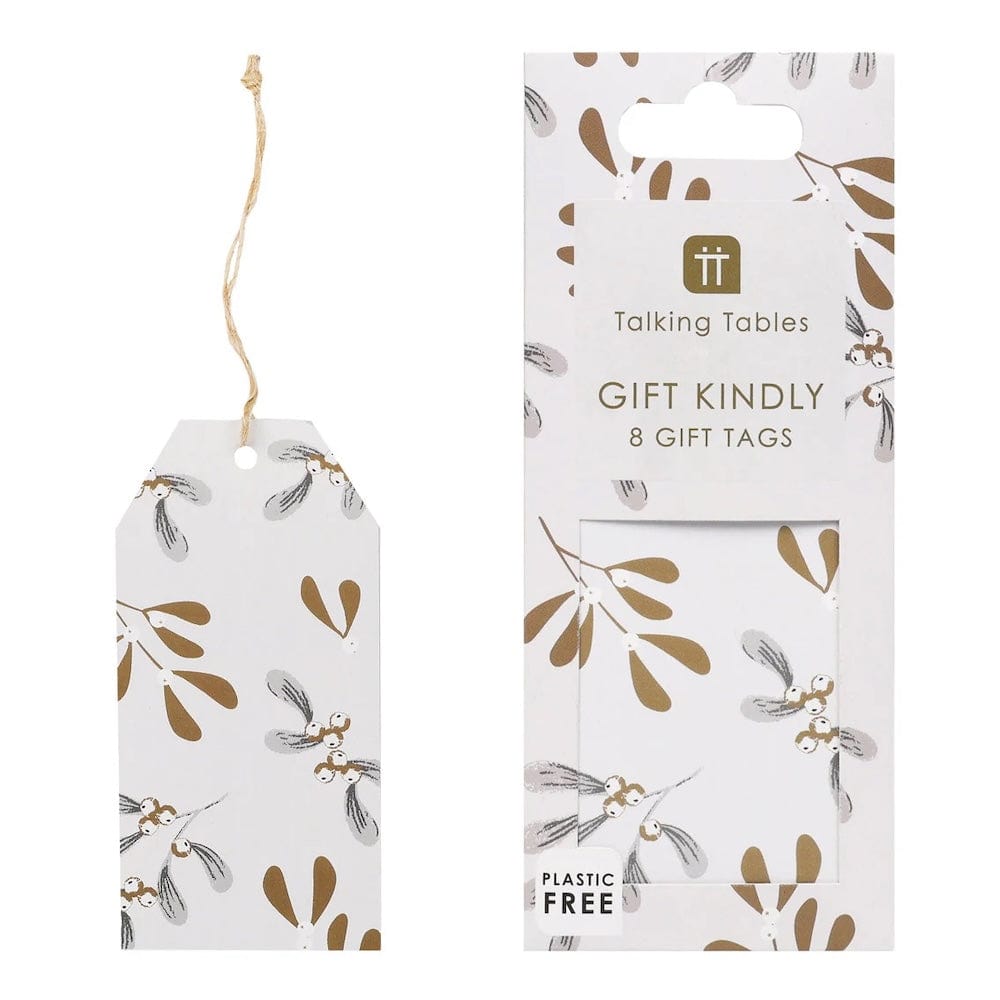 Talking Tables Mistletoe Gift Tags 8 Pack Plastic Free | &Keep