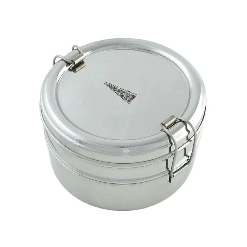 Stainless Steel Tiered Round Lunchbox by A Slice of Green | &Keep