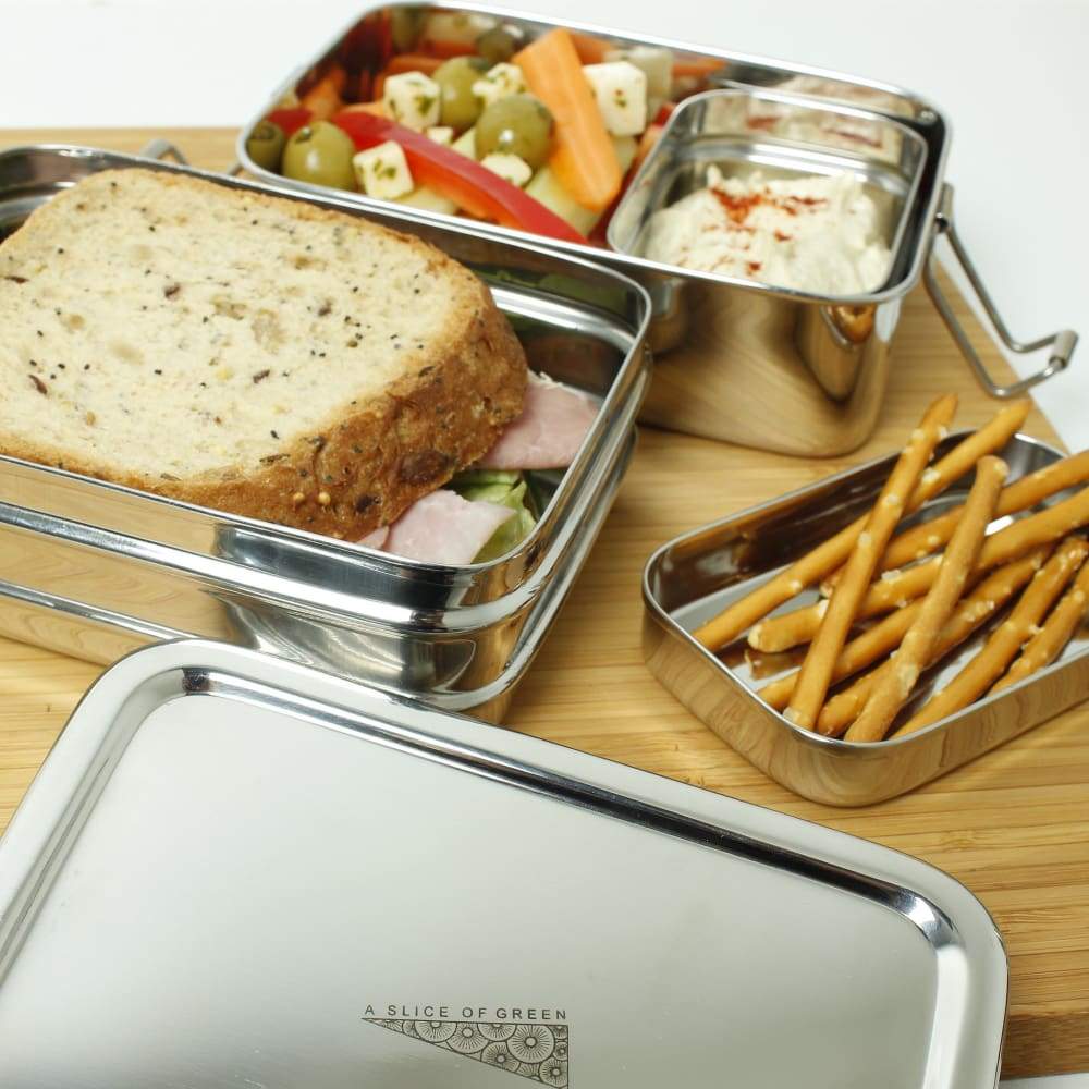 Stainless Steel 2 Tiered Lunchbox by A Slice of Green | &Keep