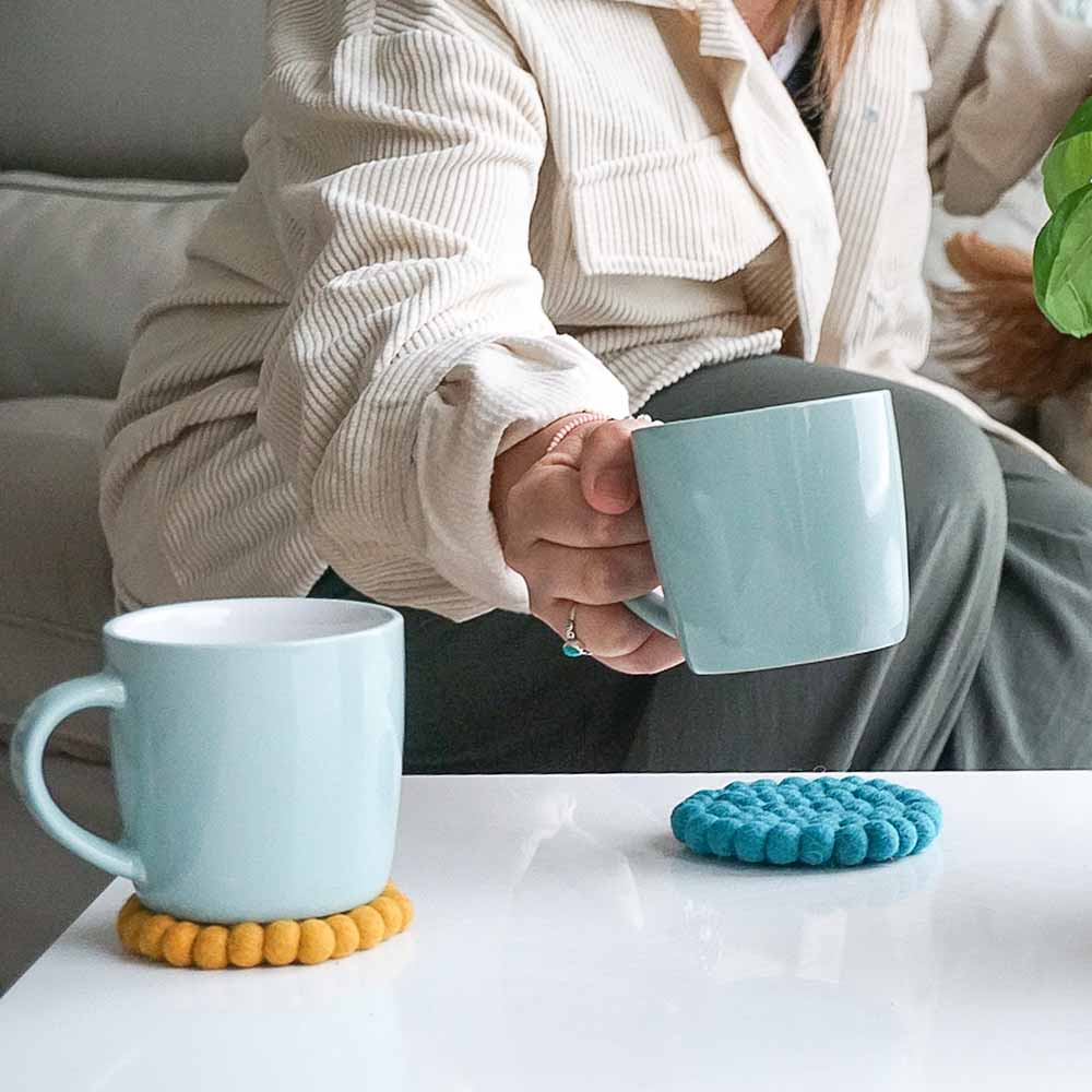 Fairtrade Wool Felt Hand Made Coaster Sustainable Homeware | &Keep