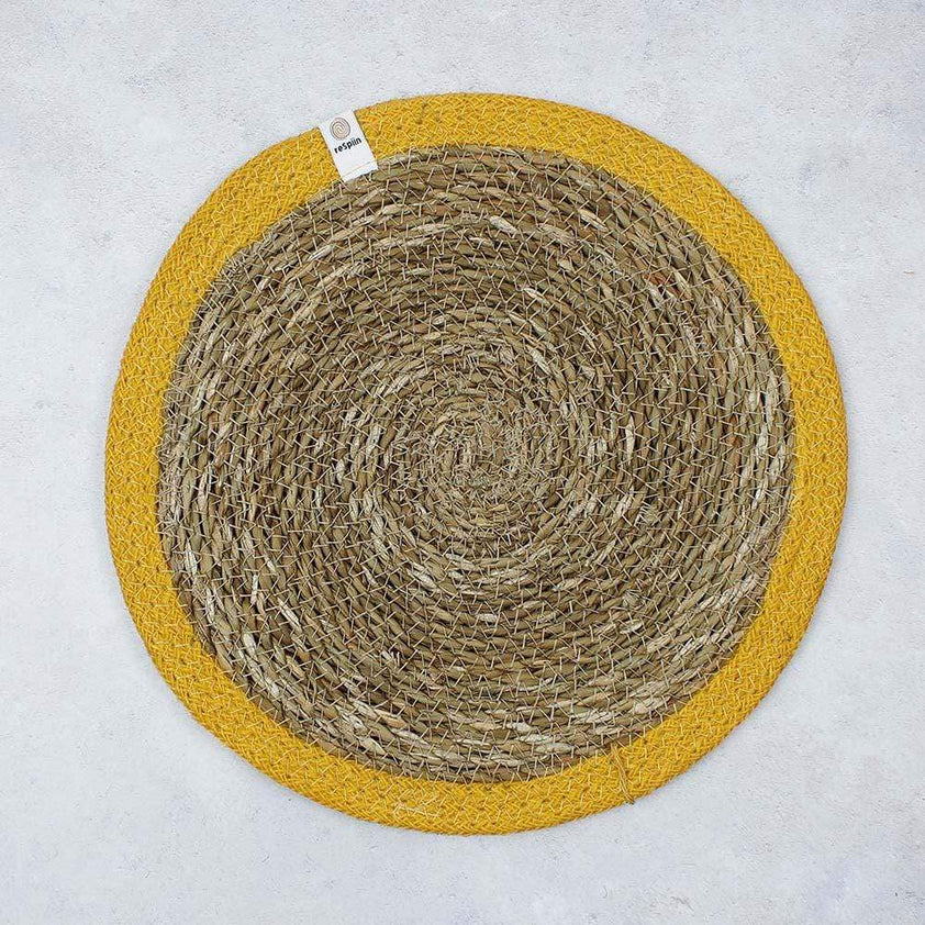 Respiin Round Seagrass & Jute Tablemat Sustainable Homeware | &Keep