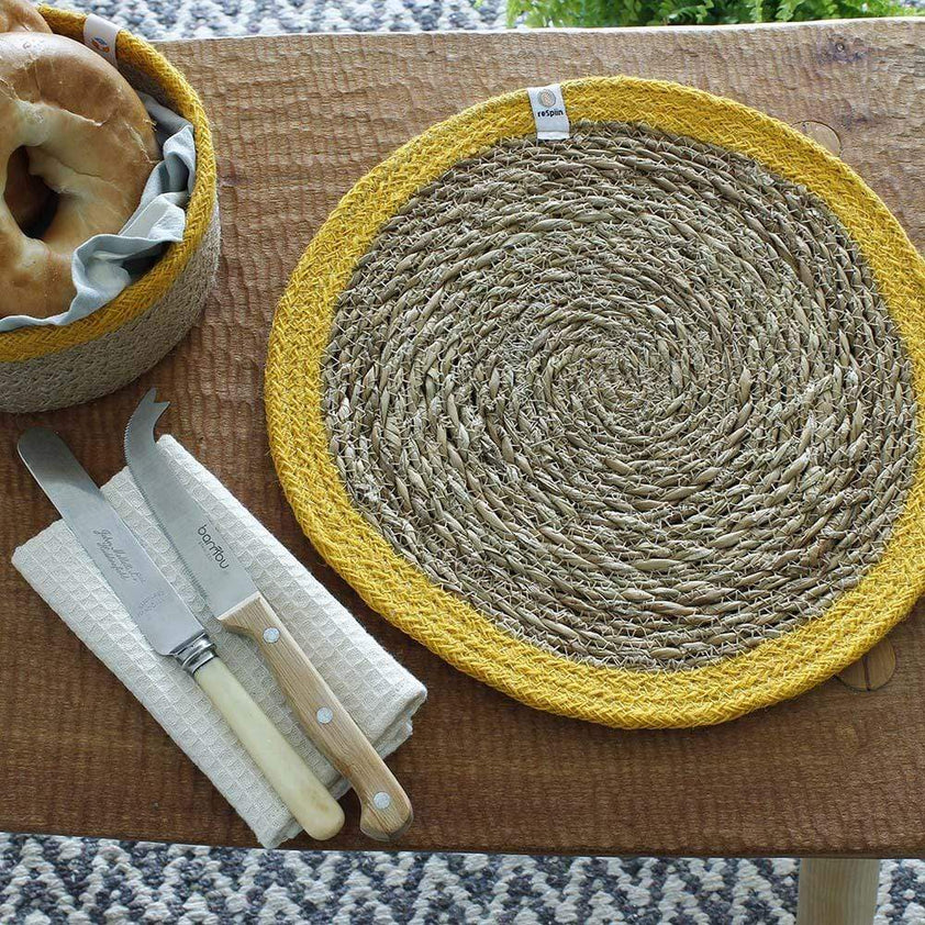 Respiin Round Seagrass & Jute Tablemat Sustainable Homeware | &Keep