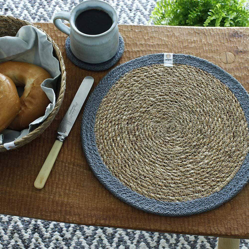 Respiin Round Seagrass & Jute Tablemat Sustainable Homeware | &Keep